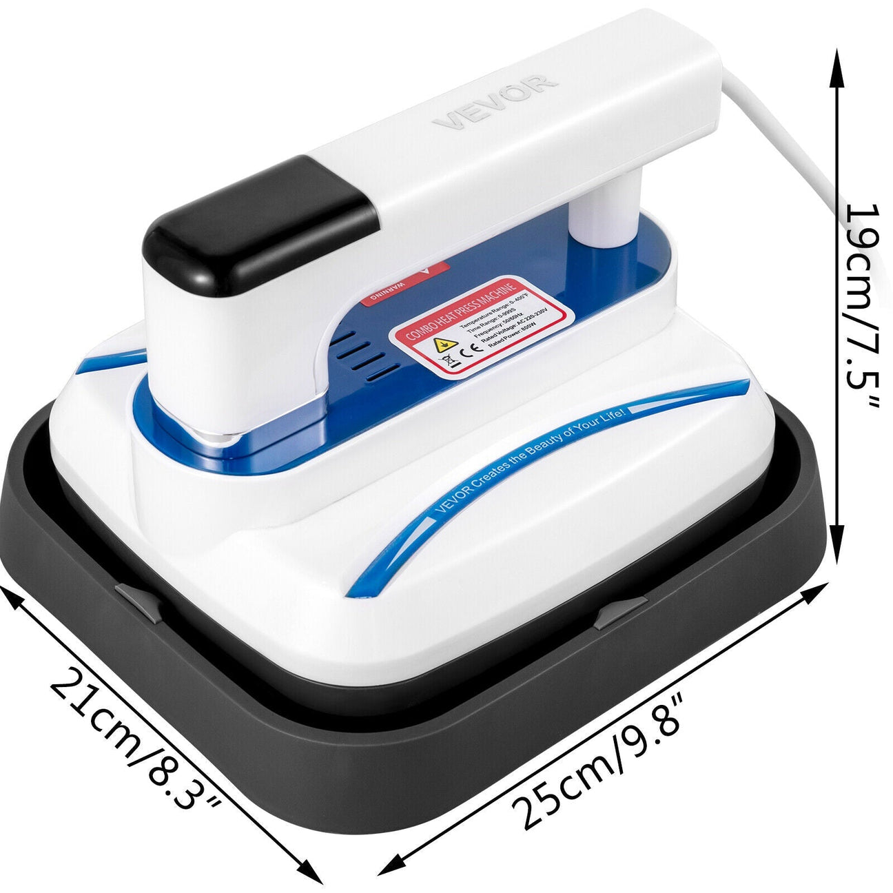 VEVOR Portable Heat Press 7x8Inch/ 12x10 Inch Digital Mini Easy Sublim ...